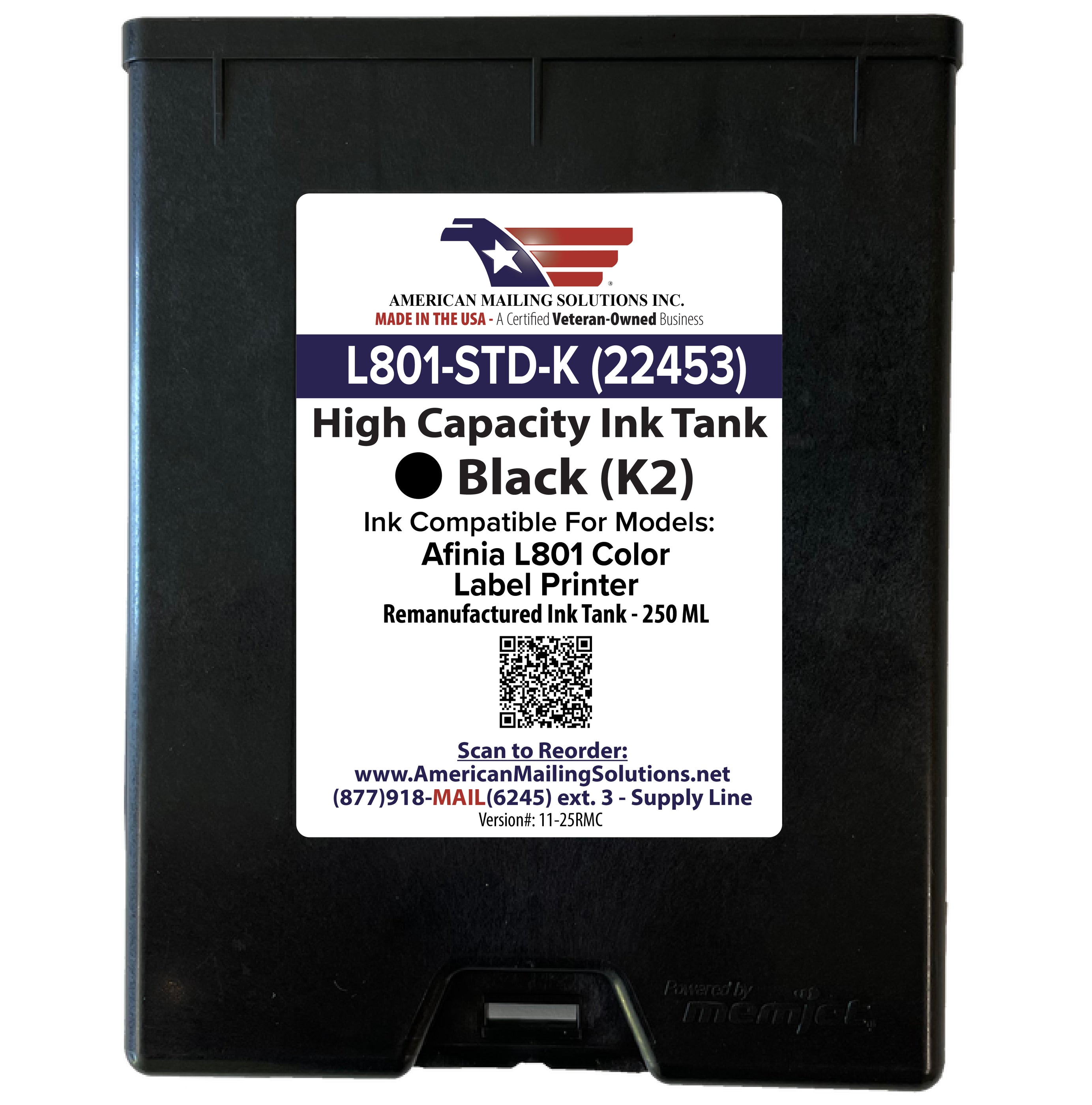 Afinia L801-STD-K Remanufactured Black K2 Ink Cartridge | High-Quality ...