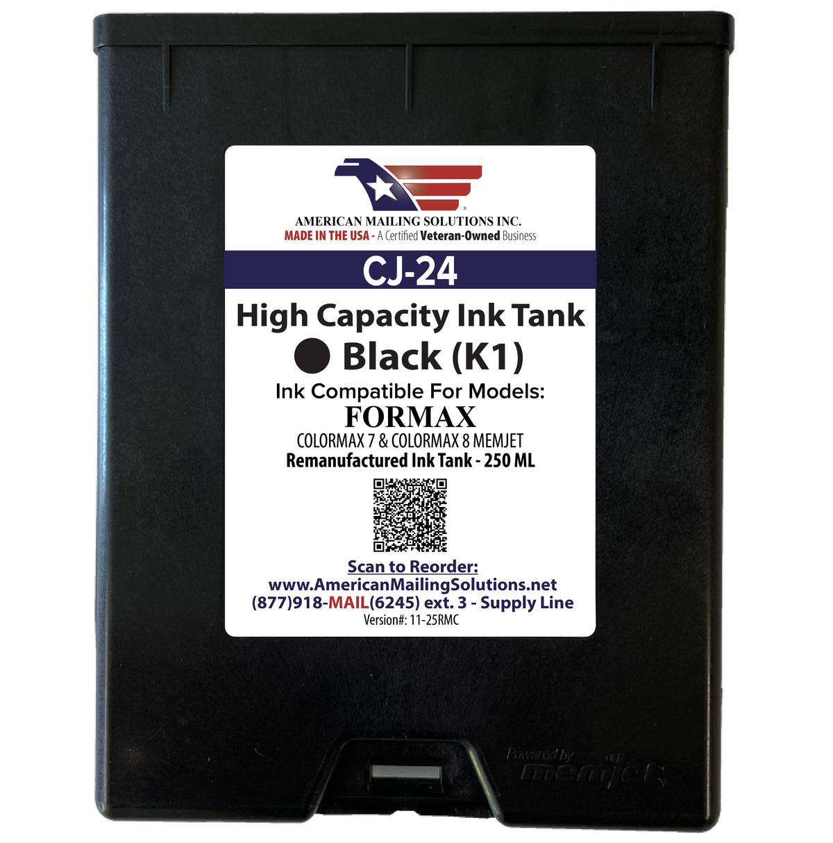 Formax CJ-24 Memjet Black Ink Cartridge | ColorMax Printer Compatible ...